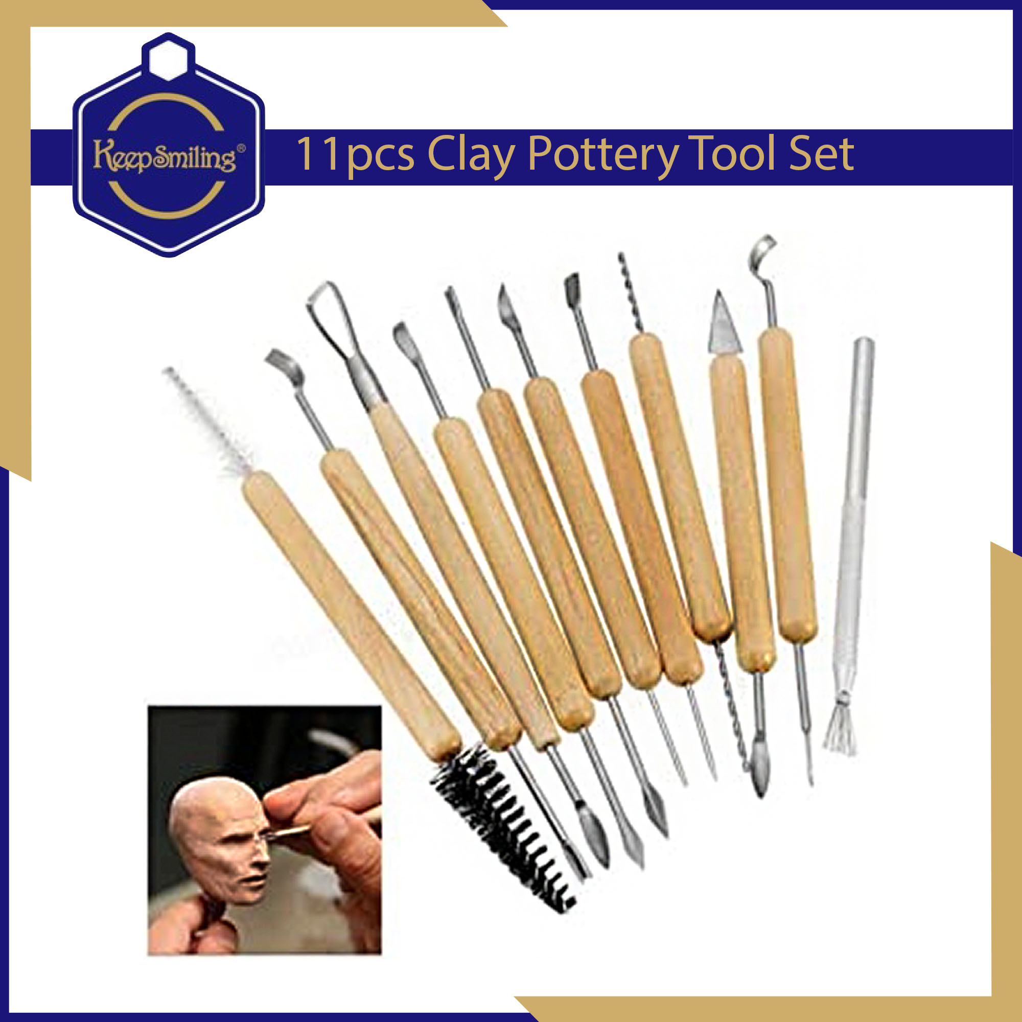Keep Smiling 11pcs Clay Tool Set For Modelling & Sculpting